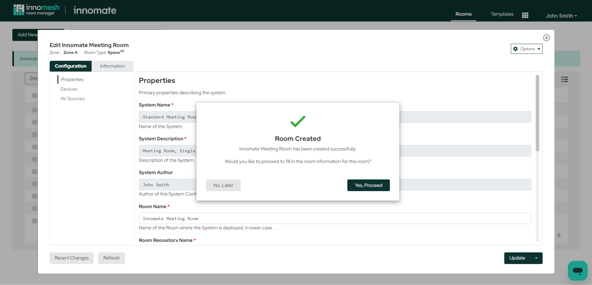 Room Manager Information Workflow – Innomesh Documentation