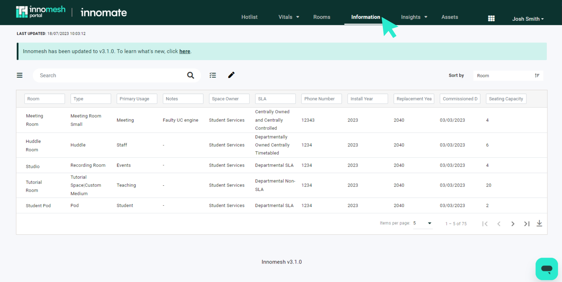 Room Information – Innomesh Documentation