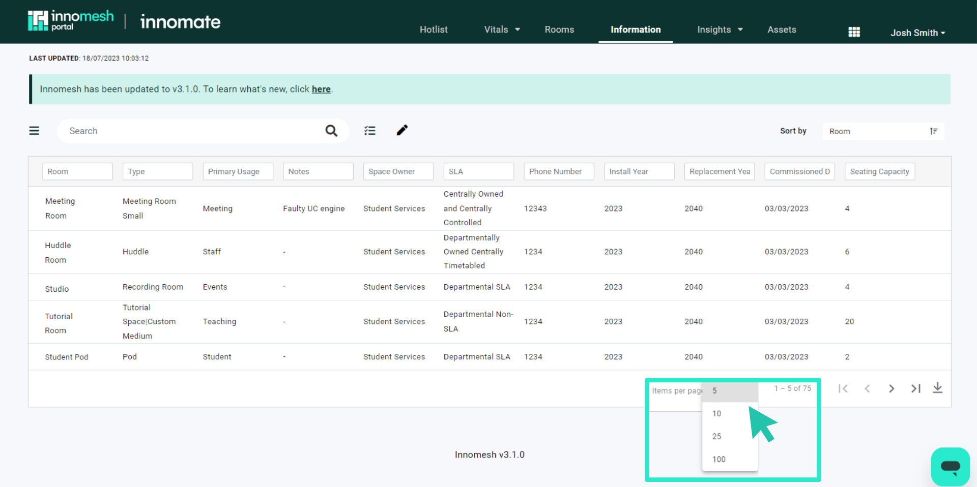 Room Information – Innomesh Documentation