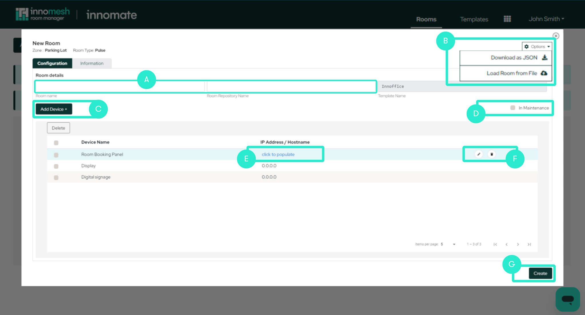 Creating a Pulse Room – Innomesh Documentation
