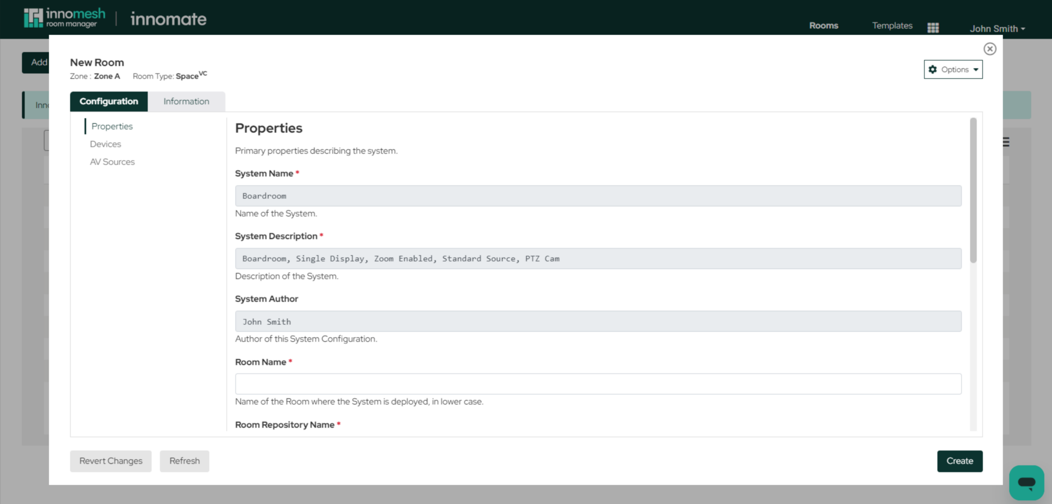 Creating a Space VC Room – Innomesh Documentation