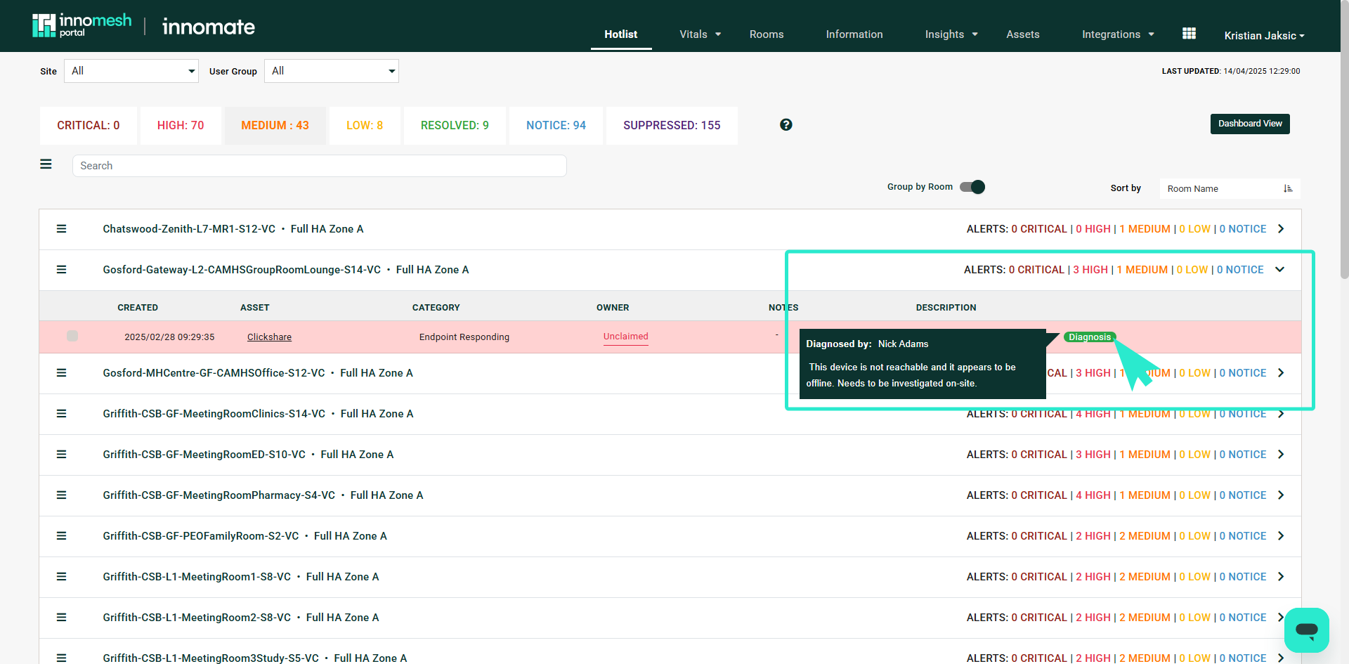 Alert Diagnosis – Innomesh Documentation